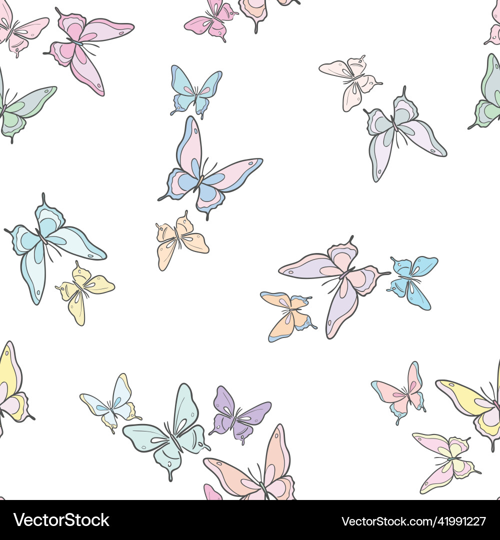 Colorful butterfly pattern background Royalty Free Vector