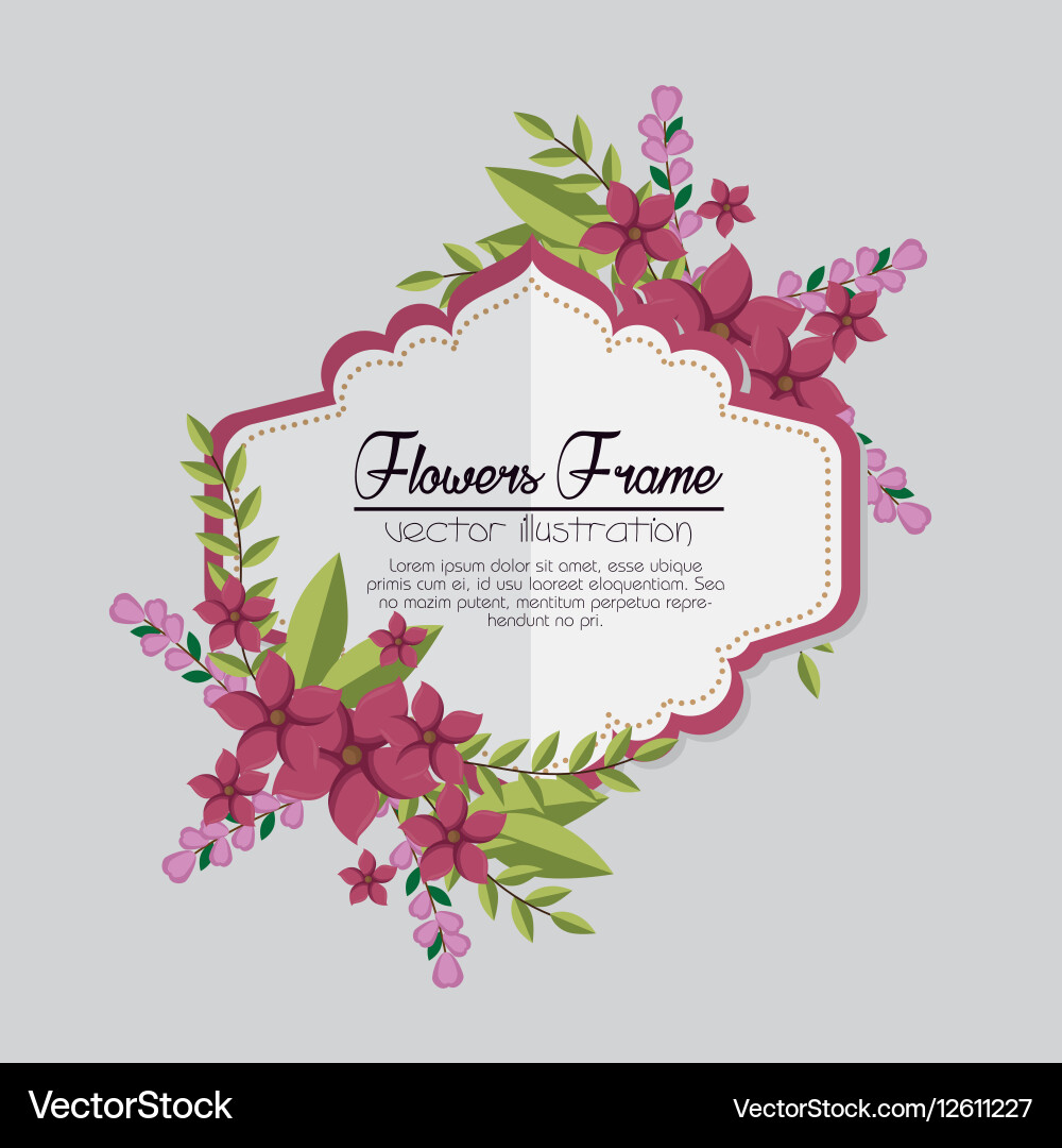 Cute flowers frame background Royalty Free Vector Image