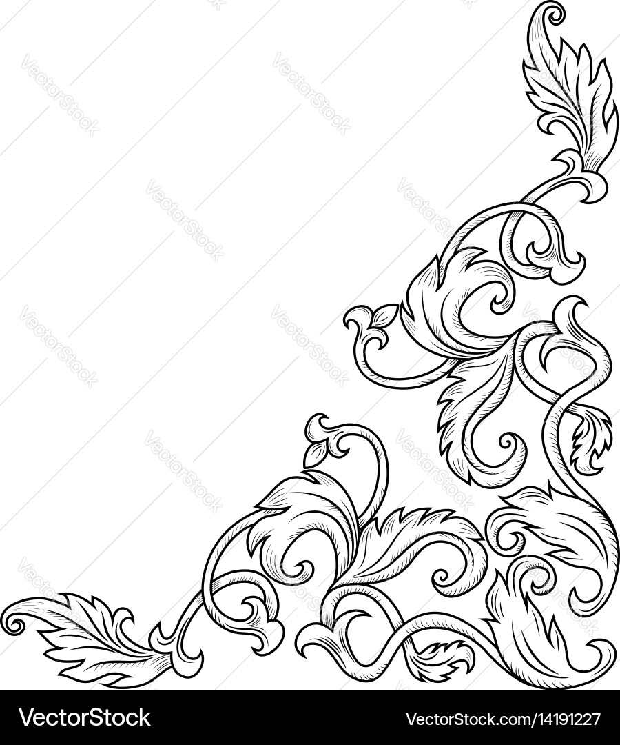 Decorative corner ornament Royalty Free Vector Image