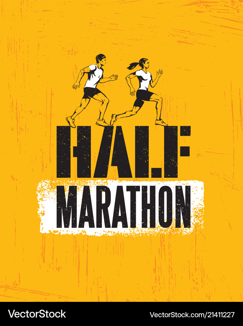 Half Marathon Runner Advertisement Royalty Free Vector Image