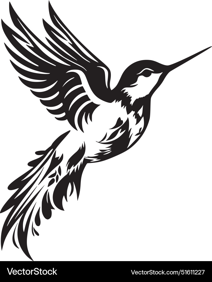 Hummingbird - minimalist and simple silhouette Vector Image