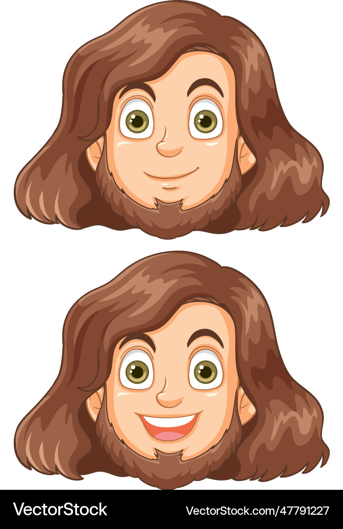 Jesus christ smile faces Royalty Free Vector Image