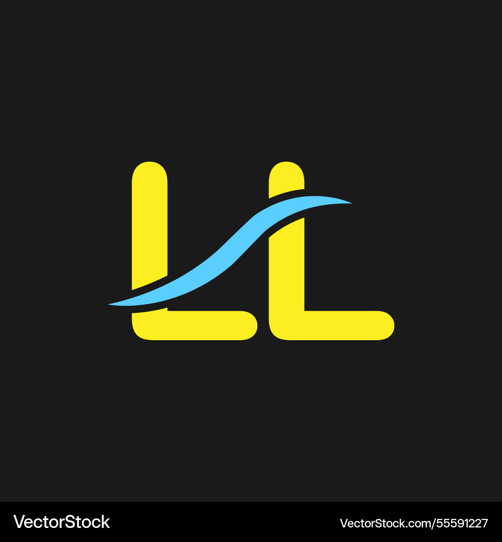 Ll logo design trendy awesome artistic initial Vector Image
