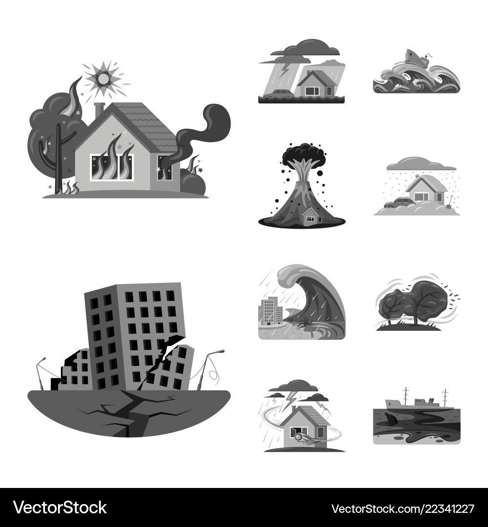 Natural and disaster symbol Royalty Free Vector Image