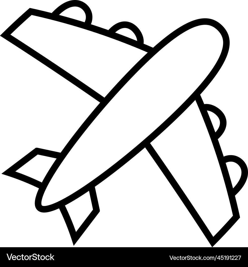 Plane hand drawn outline clipart Royalty Free Vector Image
