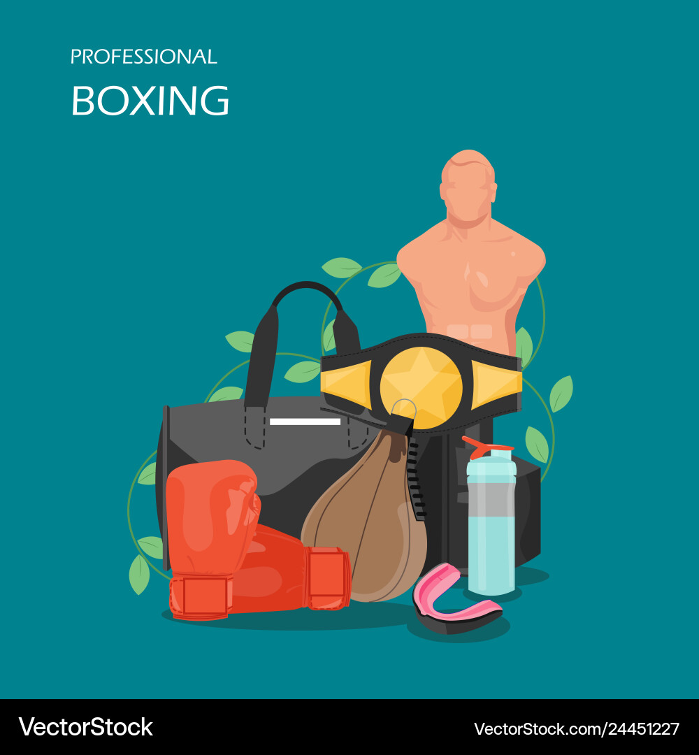 Professional boxing flat style design Royalty Free Vector