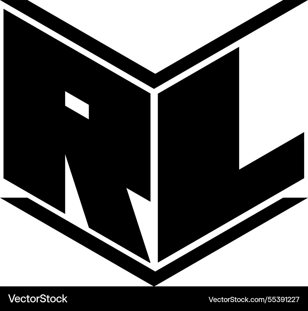 Rl monogram logo with a modern and minimalist Vector Image