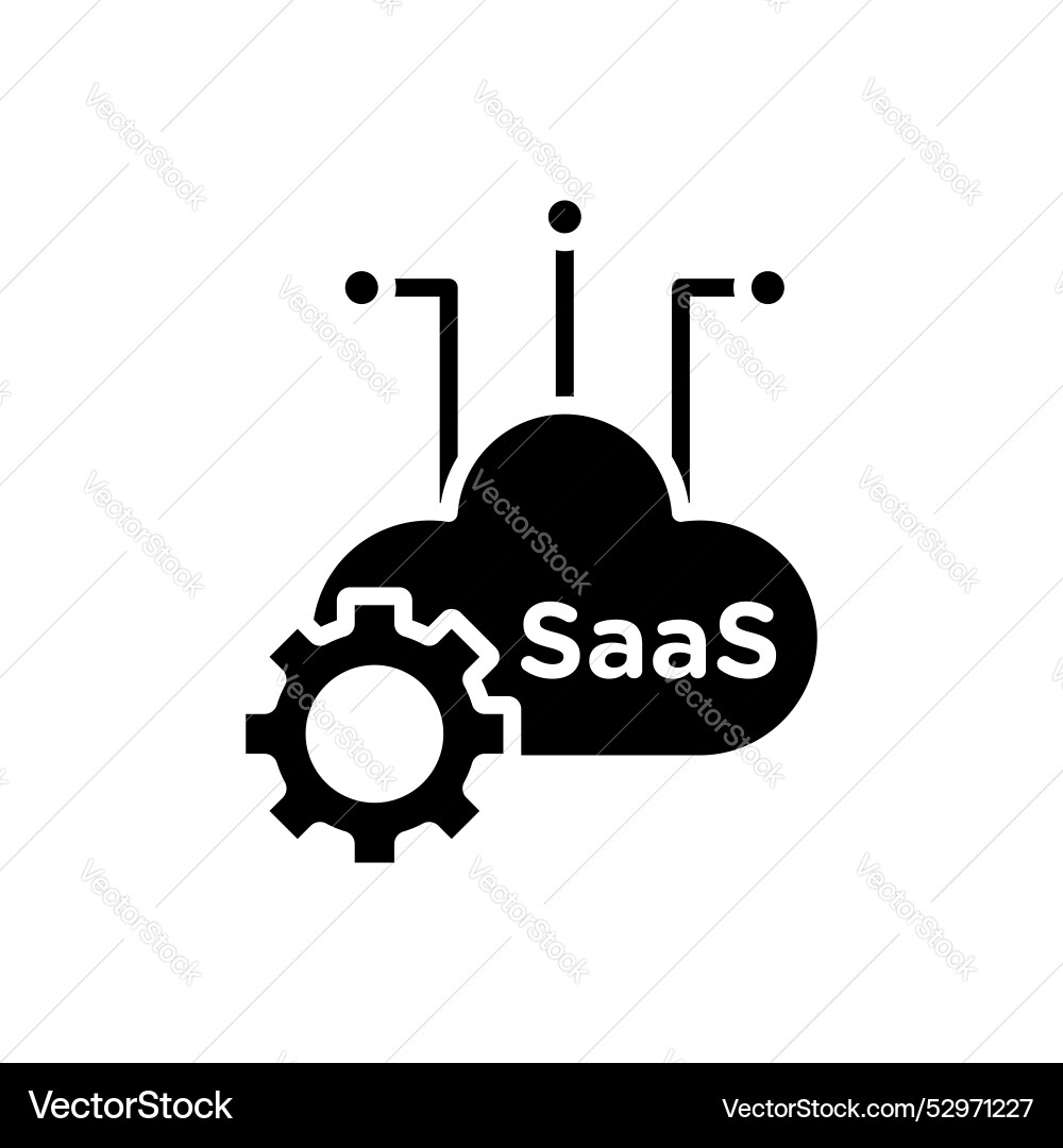 Saas line icon isolated on white background Vector Image