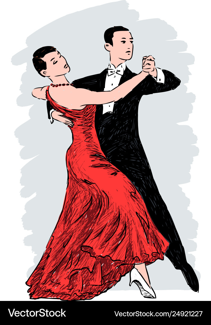Tango Couple Sketch Royalty Free Vector Image - VectorStock