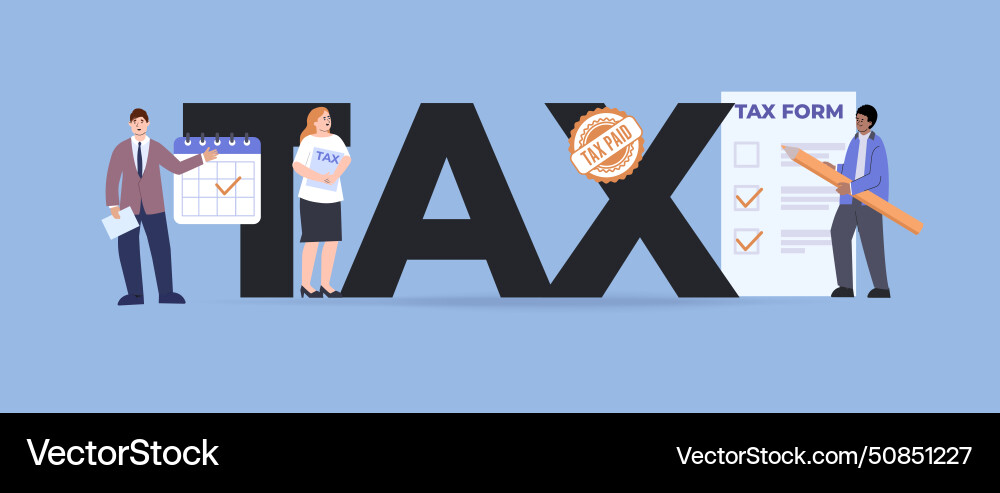 Tax paying text composition Royalty Free Vector Image