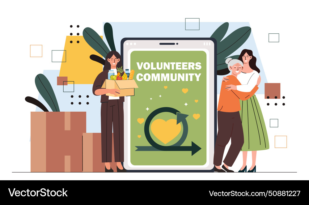 Volunteers community concept Royalty Free Vector Image