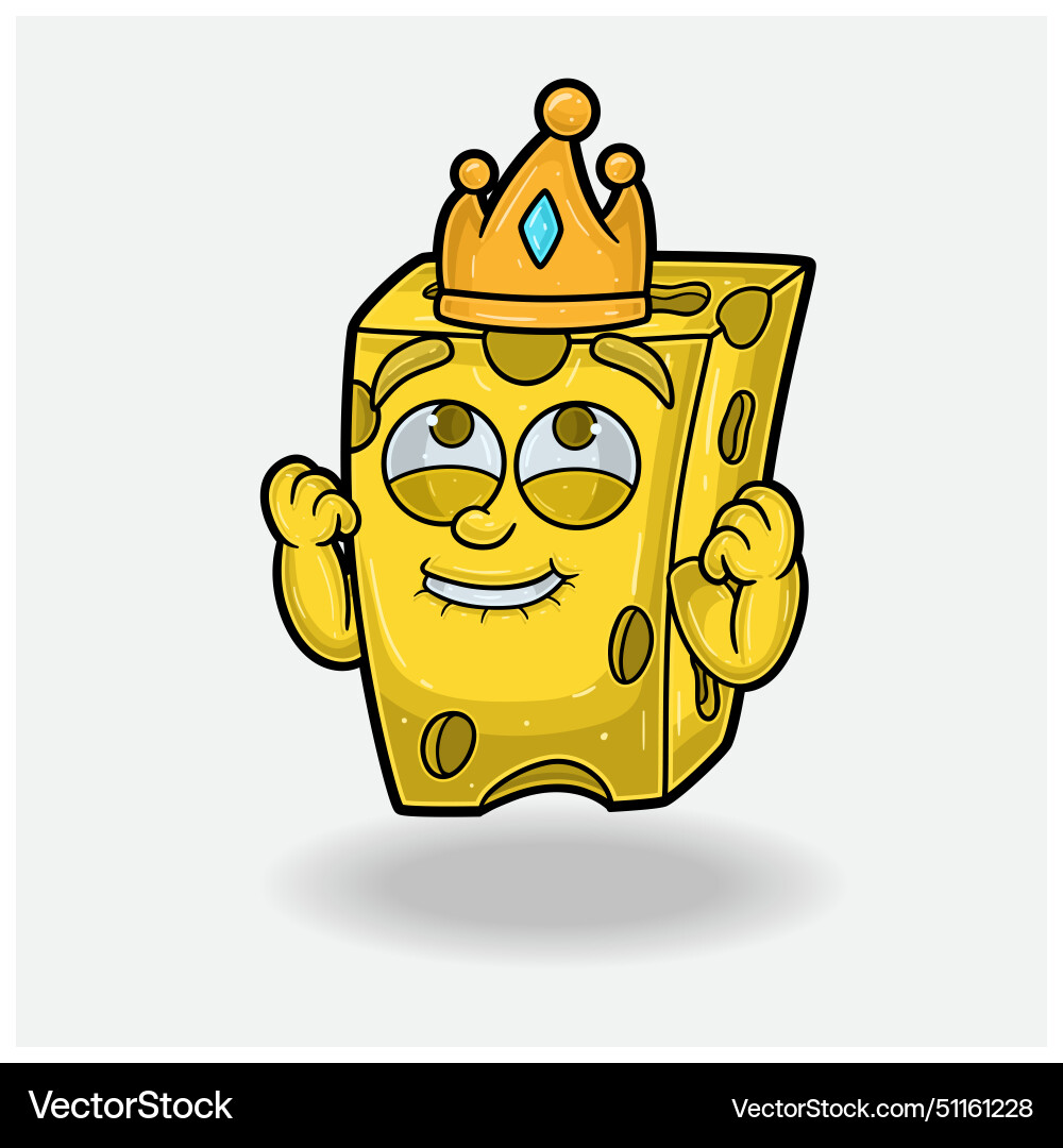 Cheese cartoon with happy expression Royalty Free Vector