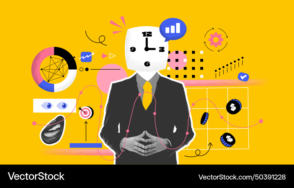 Collage poster design - business concept Vector Image