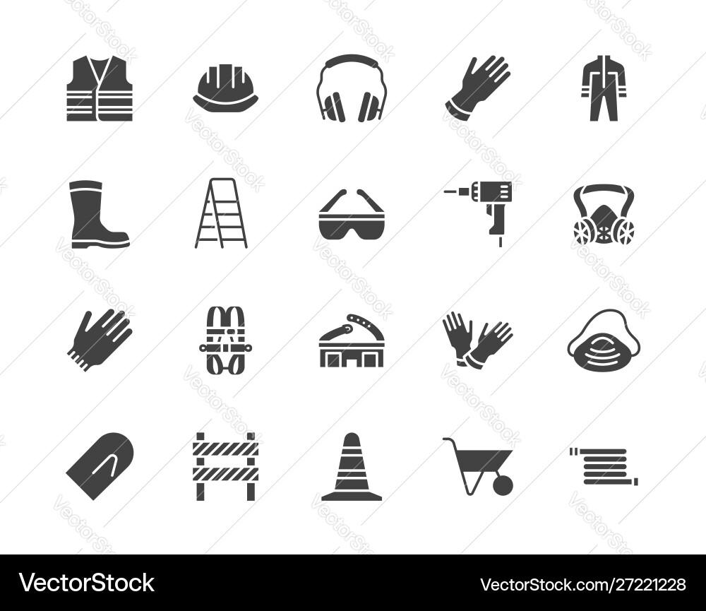 Construction PPE Safety Icons Royalty Free Vector Image