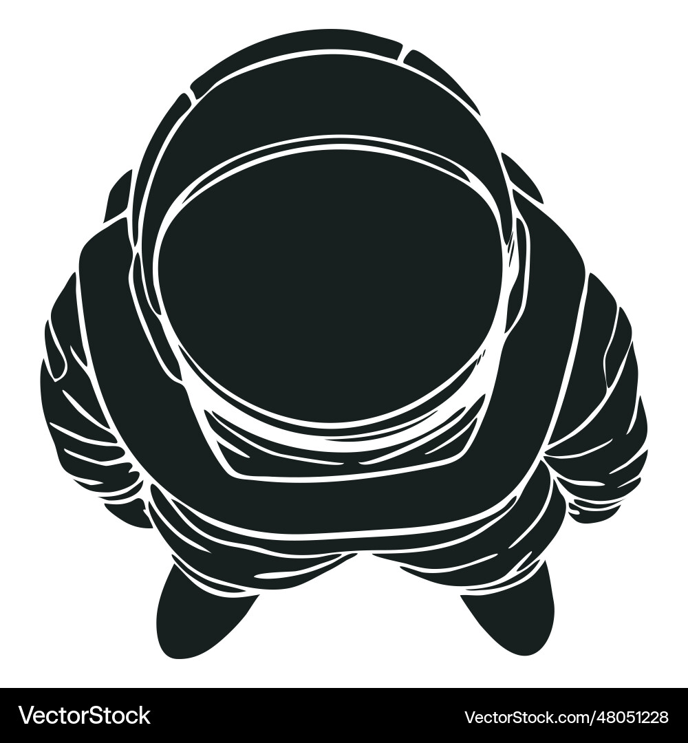 Coole Draufsicht Astronaut Silhouette Lizenzfreier Vektor