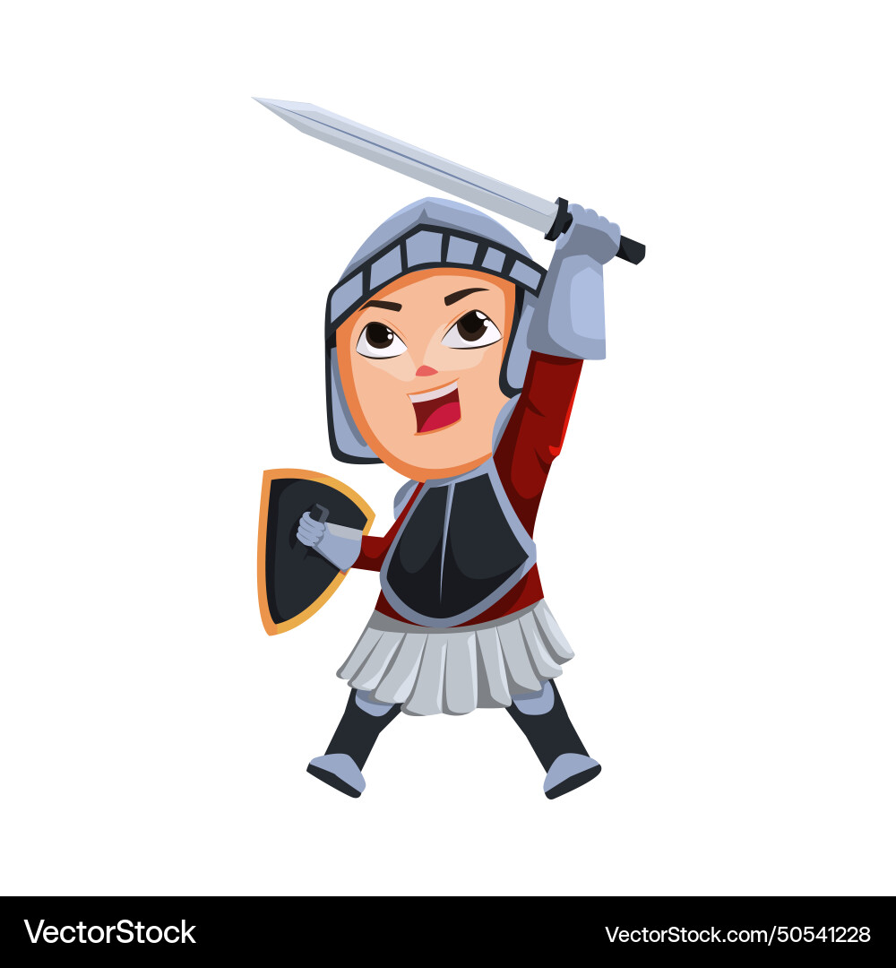 Cute little knight character Royalty Free Vector Image