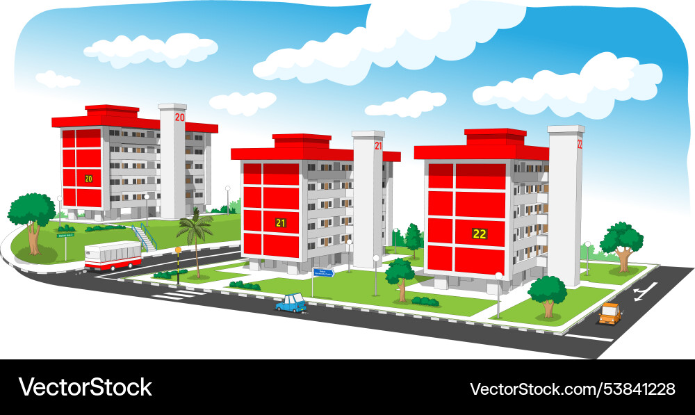 Dangoh hdb flat 22 Royalty Free Vector Image - VectorStock