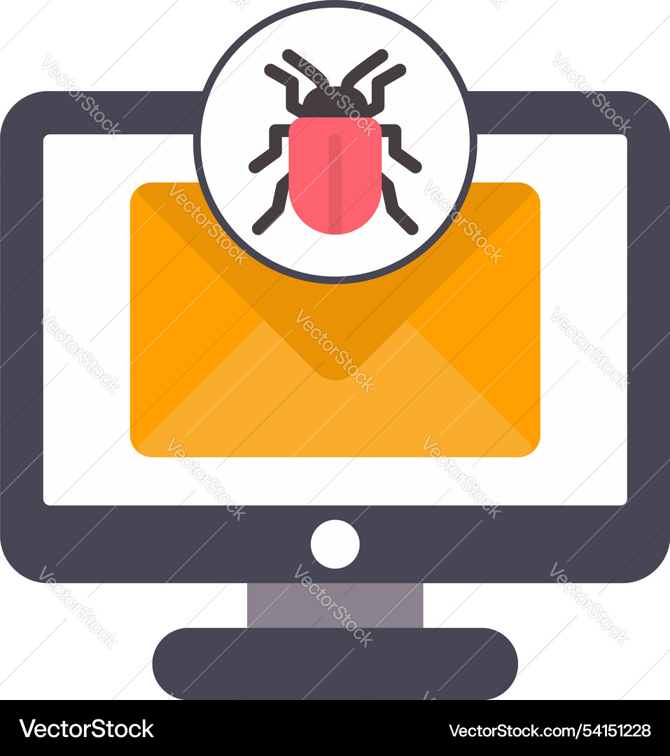 Debug flat icon design Royalty Free Vector Image