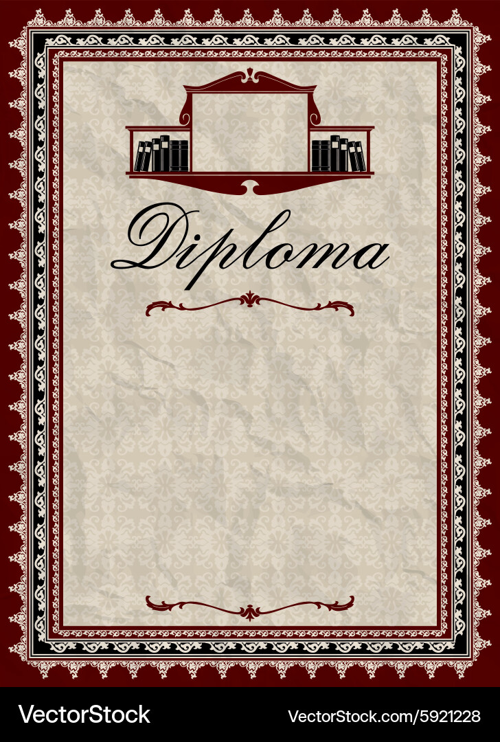 Diploma template Royalty Free Vector Image - VectorStock
