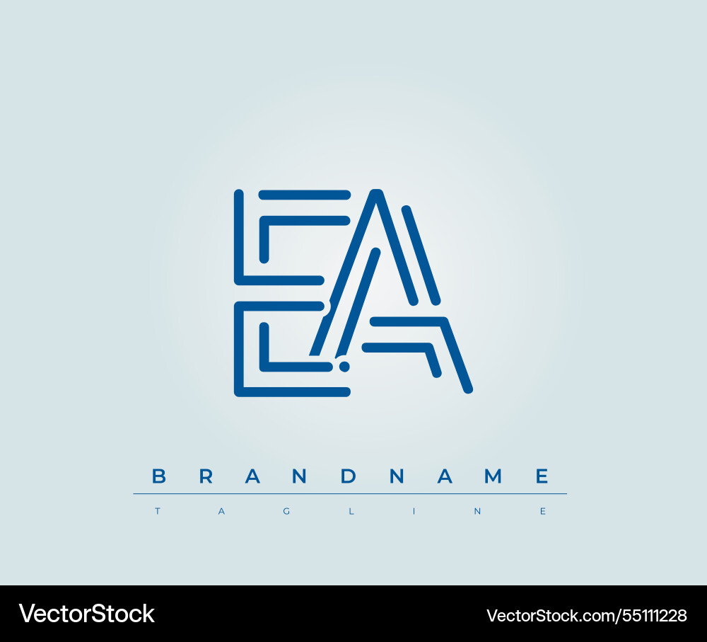 Ea technology letter logo template Royalty Free Vector Image