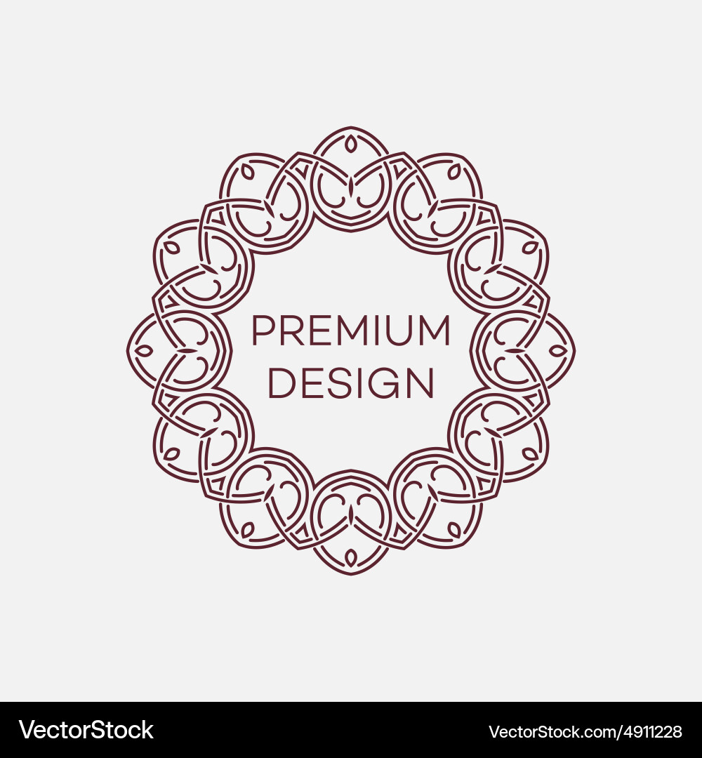 Geometric frame in mono line style Royalty Free Vector Image
