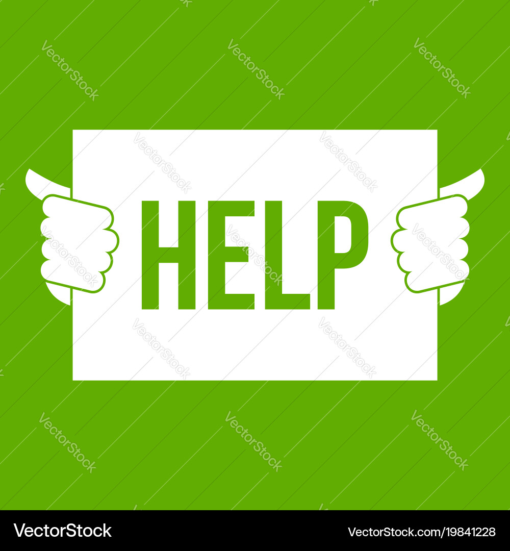 Help icon green Royalty Free Vector Image - VectorStock