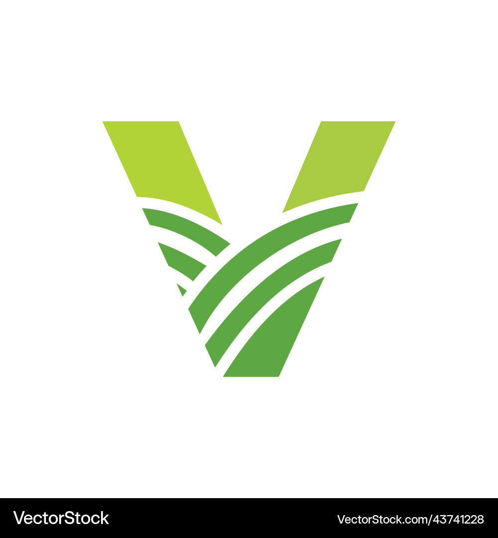 Letter v agriculture logo agro farm based Vector Image