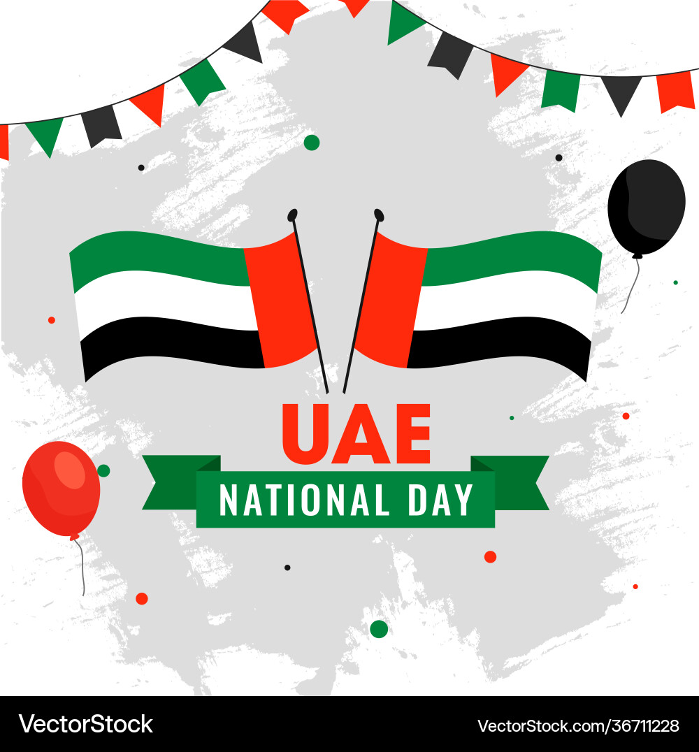National day celebration poster design with uae Vector Image