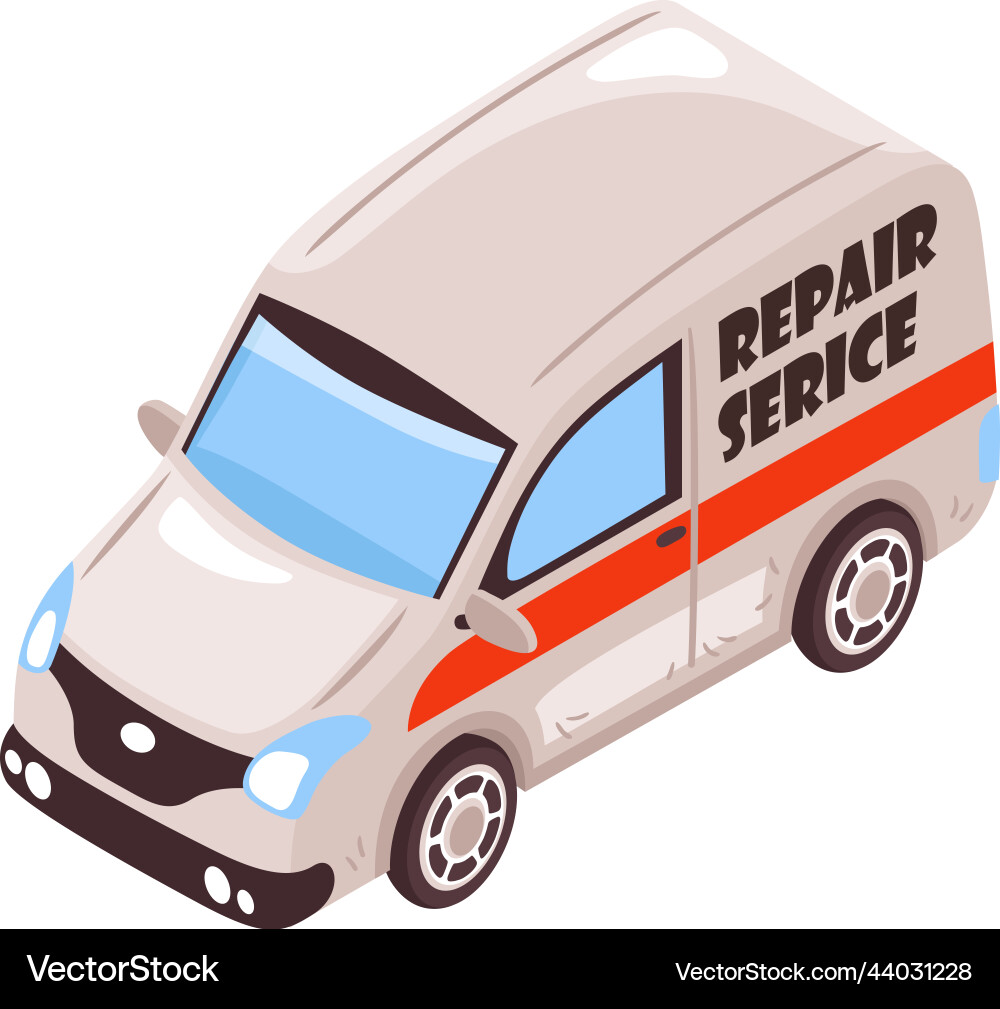 Repair service car Royalty Free Vector Image - VectorStock