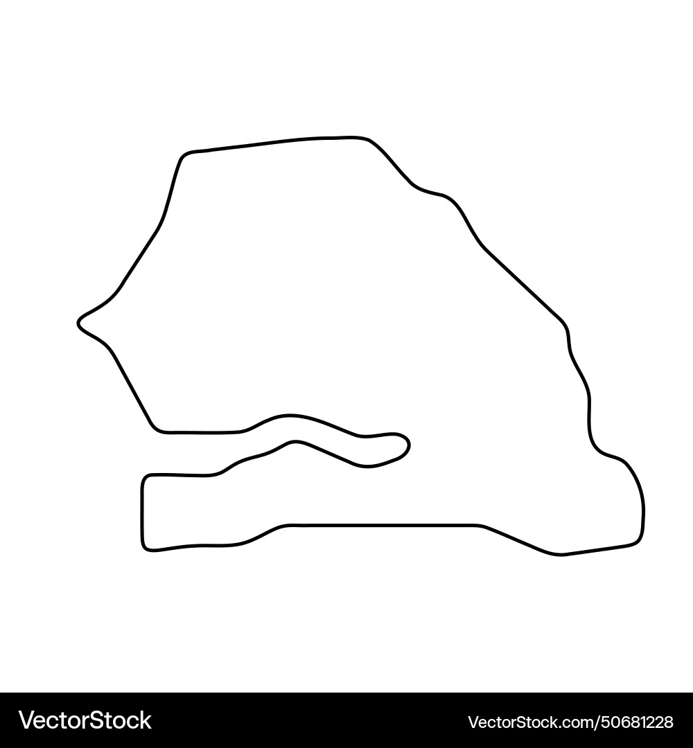 Senegal simplified outline map Royalty Free Vector Image