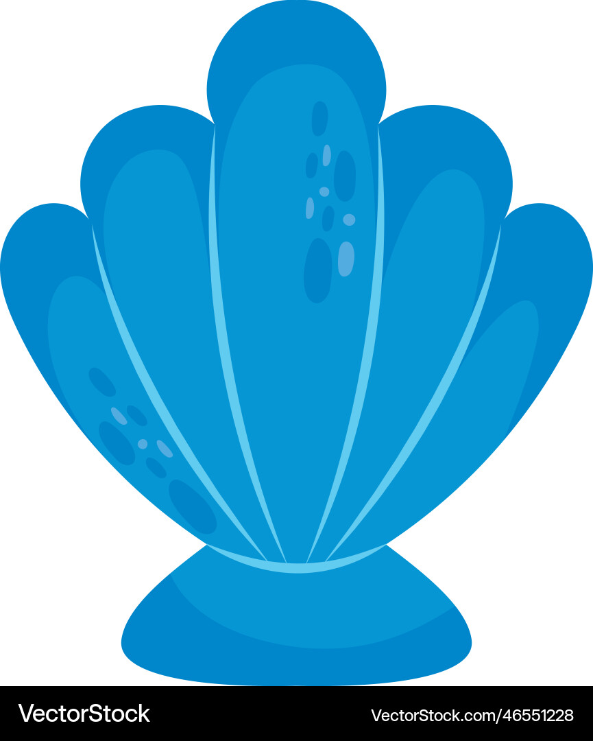 Underwater seashells blue color Royalty Free Vector Image