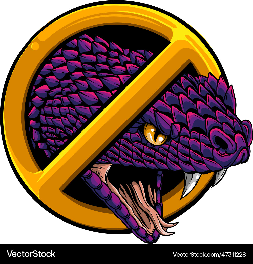 Warning sign no snakes prohibition Royalty Free Vector Image