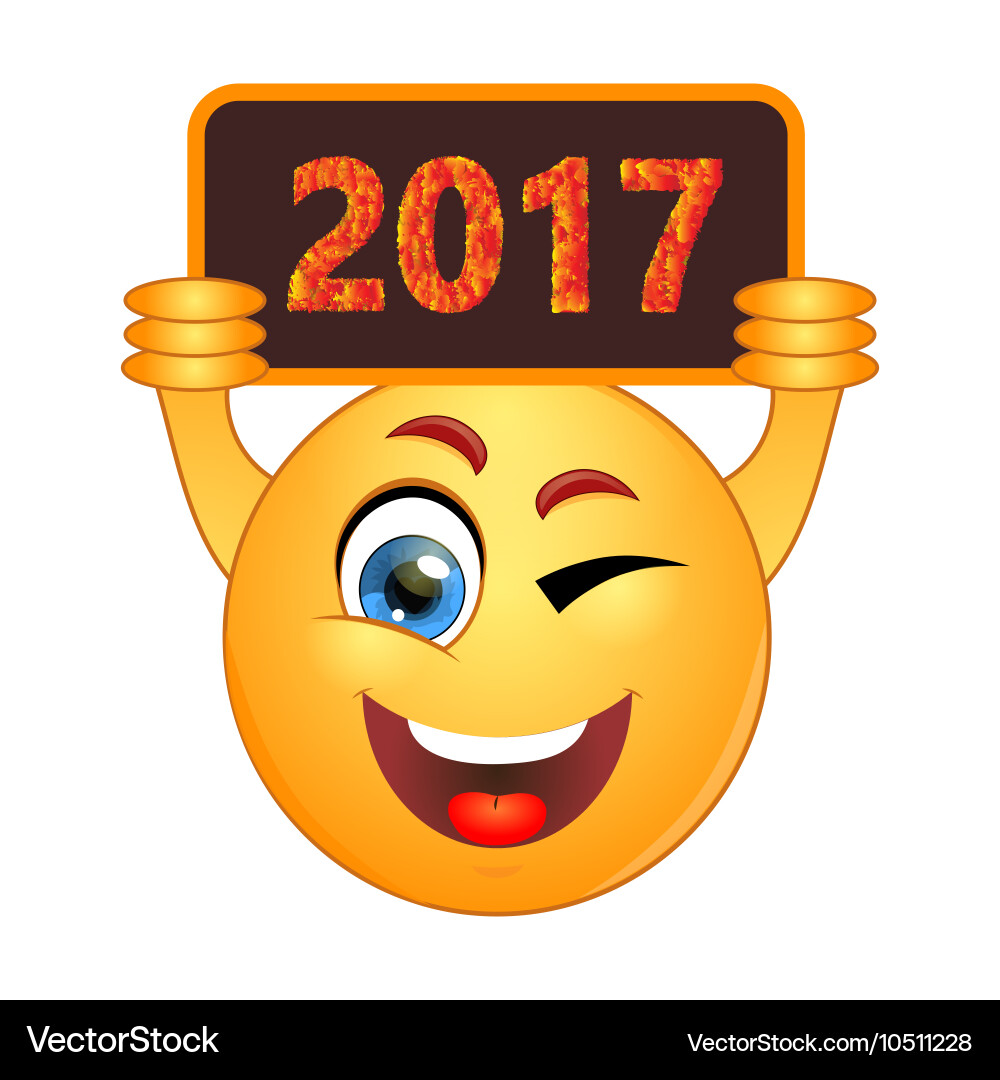 Winking and smiling emoticon smiley face Vector Image