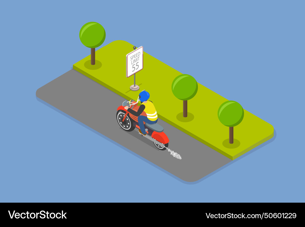 3d isometric flat of safe moto Royalty Free Vector Image