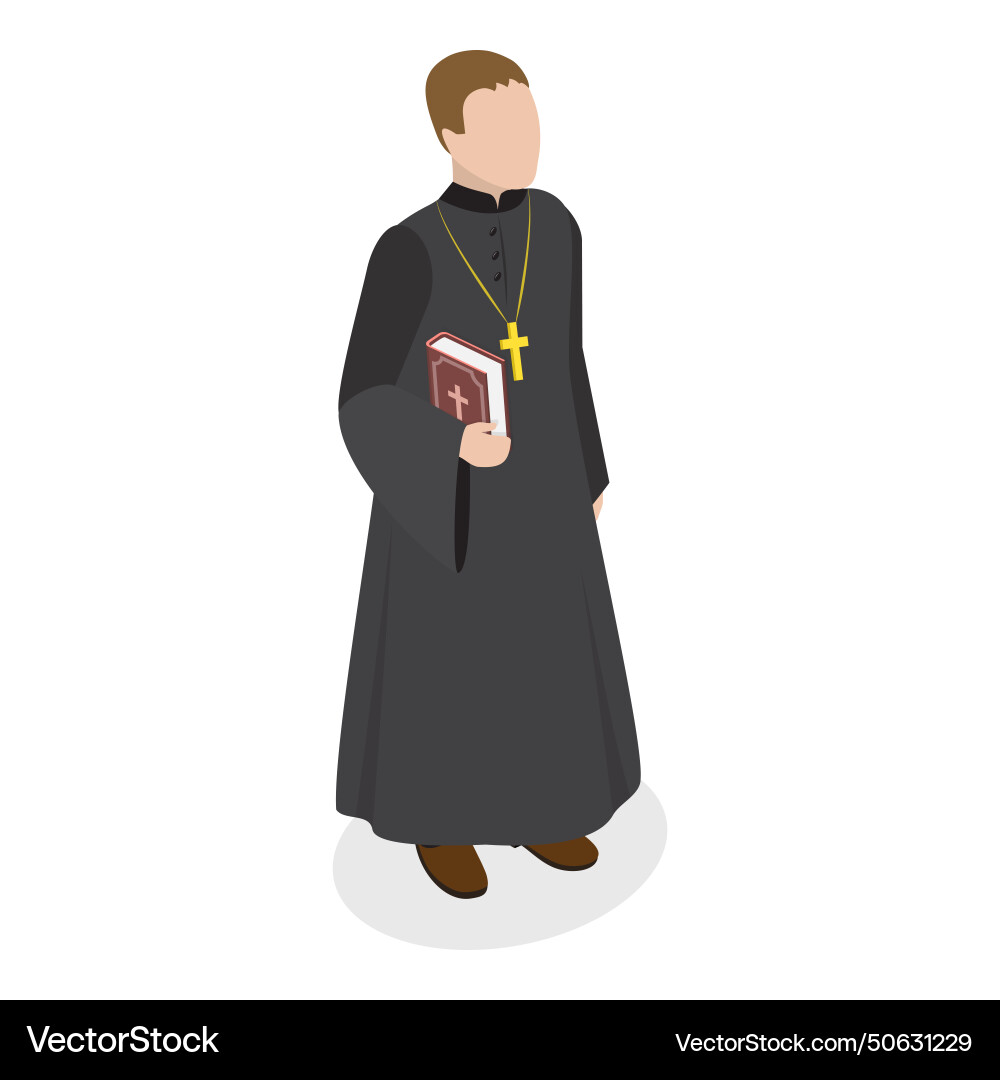 3d isometric flat set of religious leaders Vector Image