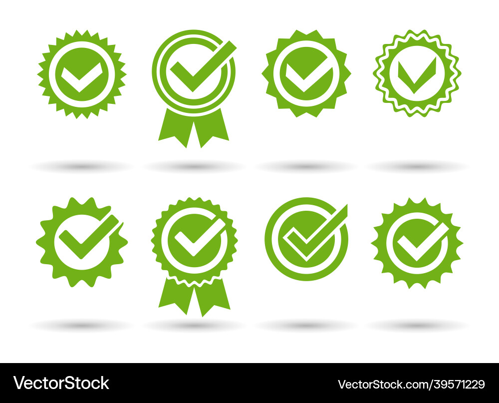 Approved tick stamps Royalty Free Vector Image
