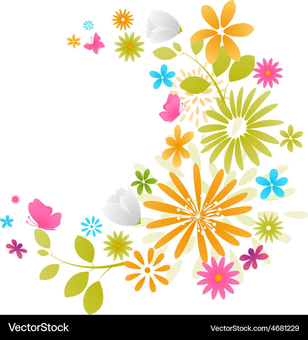 Beautiful fresh flowers Royalty Free Vector Image