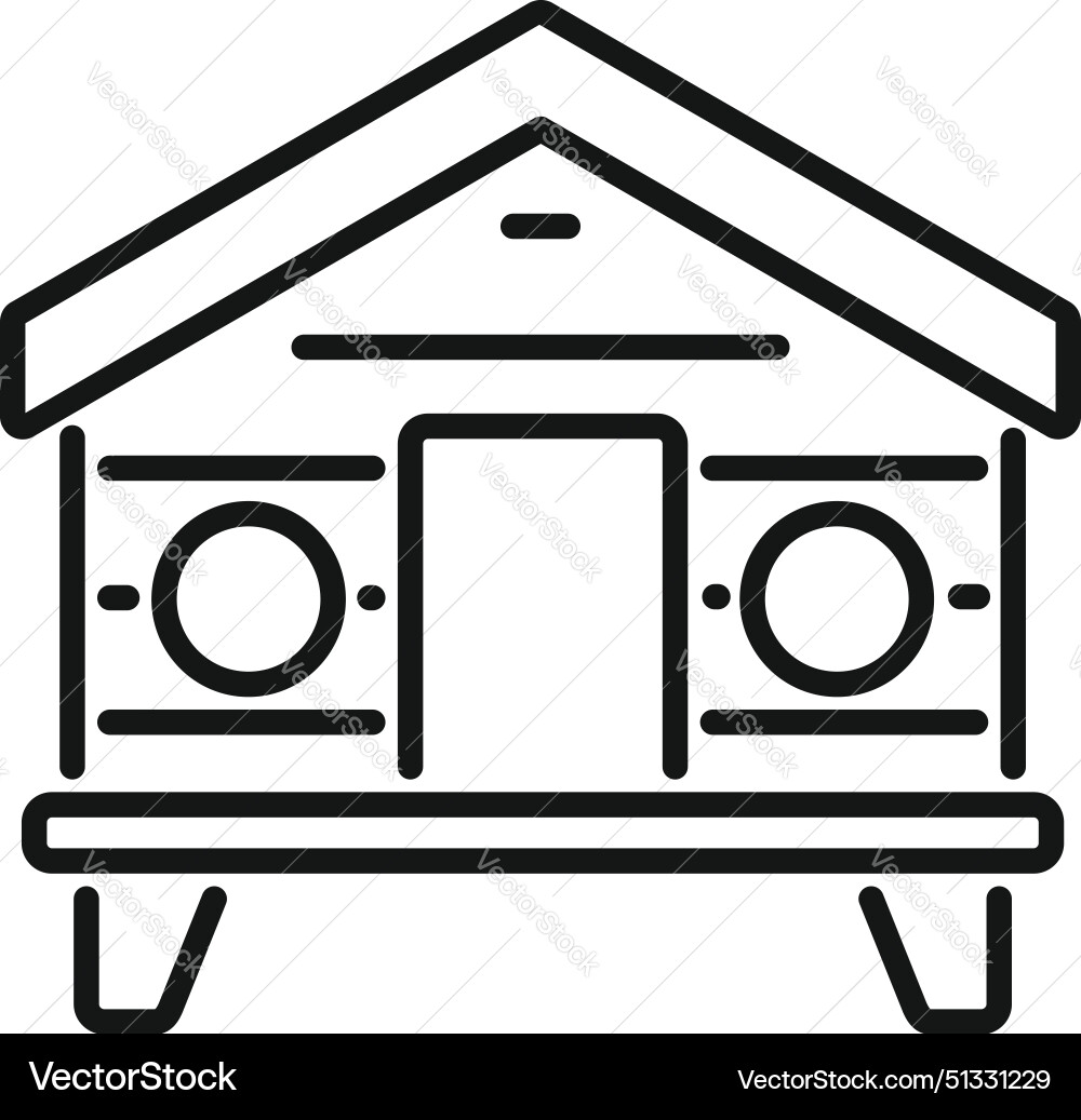 Black line art of a simple Royalty Free Vector Image