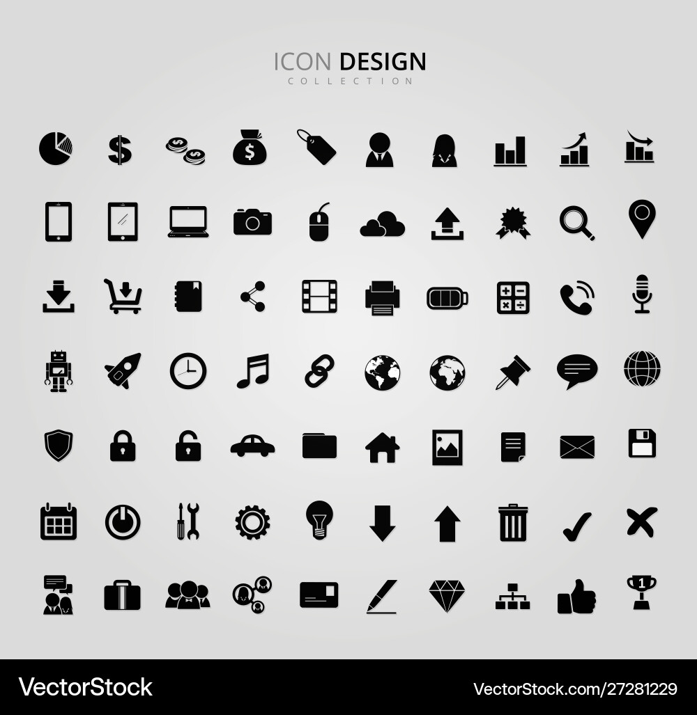 Business- und Grafik-Icon-Set Lizenzfreies Vektorbild