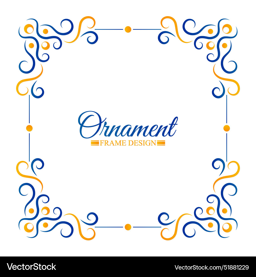 Colorful art frame design template Royalty Free Vector Image