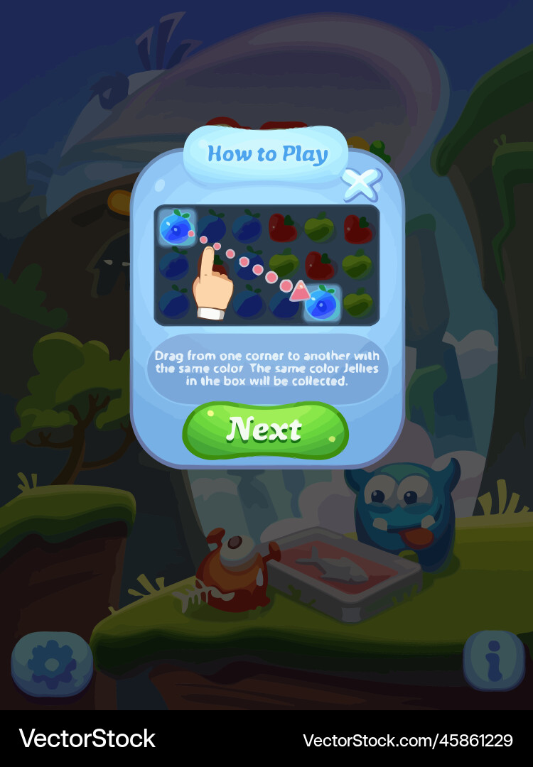 Complete set of level button game ui pop-up icon Vector Image