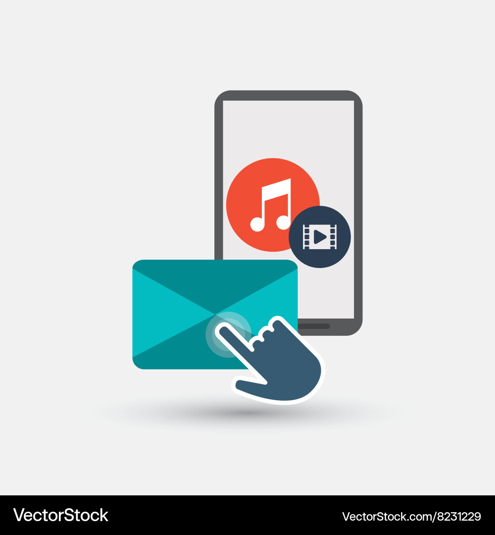 Cursor and envelope design Royalty Free Vector Image