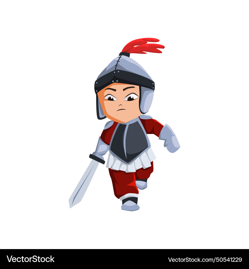 Cute little knight character Royalty Free Vector Image