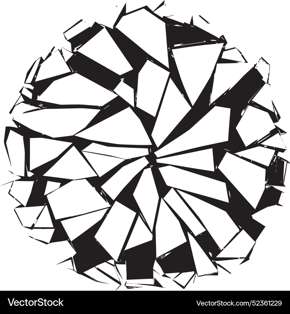 Discordant dimensions broken glass designradiant Vector Image