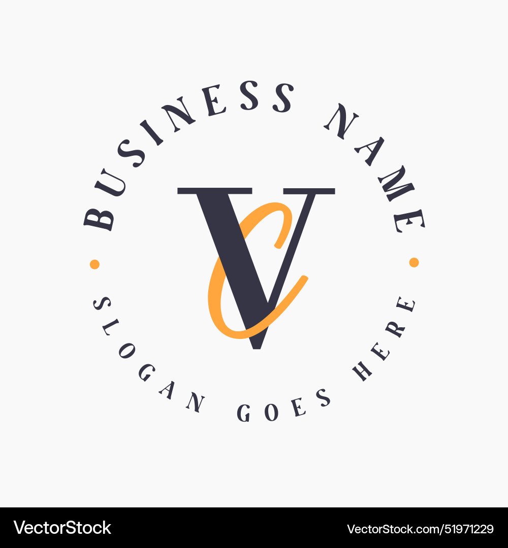 Elegant letter vc initials logo for corporate Vector Image