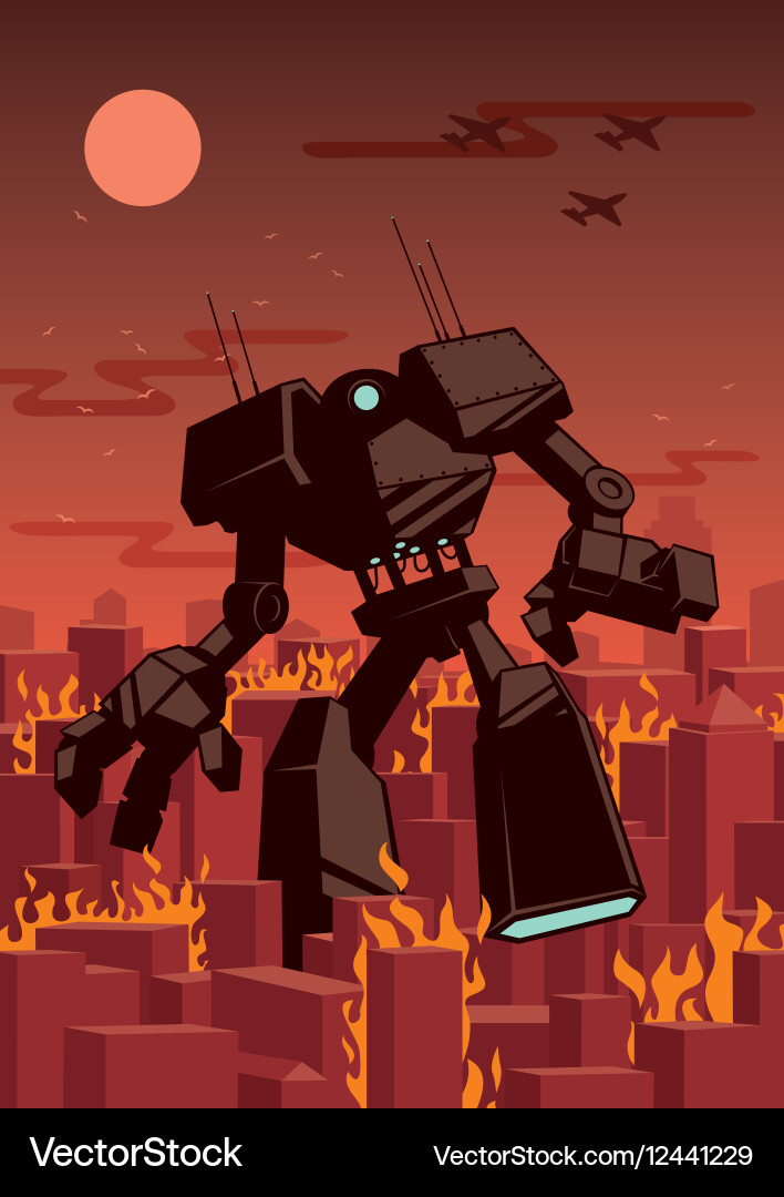 Giant robot Royalty Free Vector Image - VectorStock