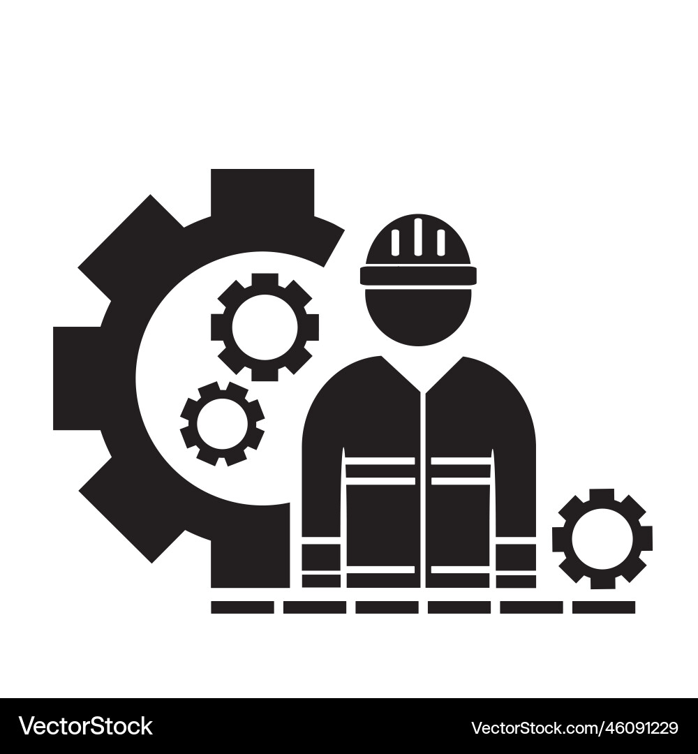 Logo contractor engineer Royalty Free Vector Image