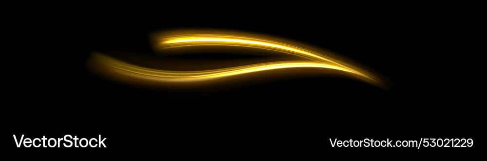 Neon swirl yellow curve blue line light effect Vector Image