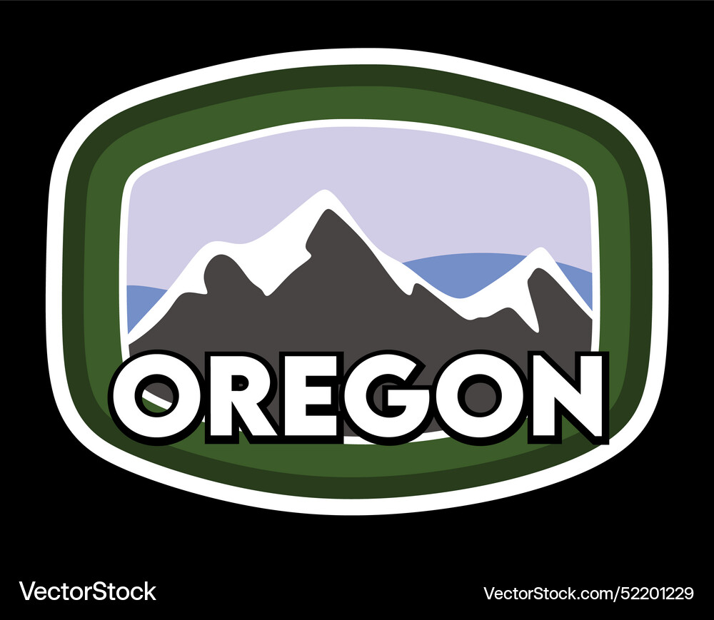 Oregon state with beautiful sky views Royalty Free Vector