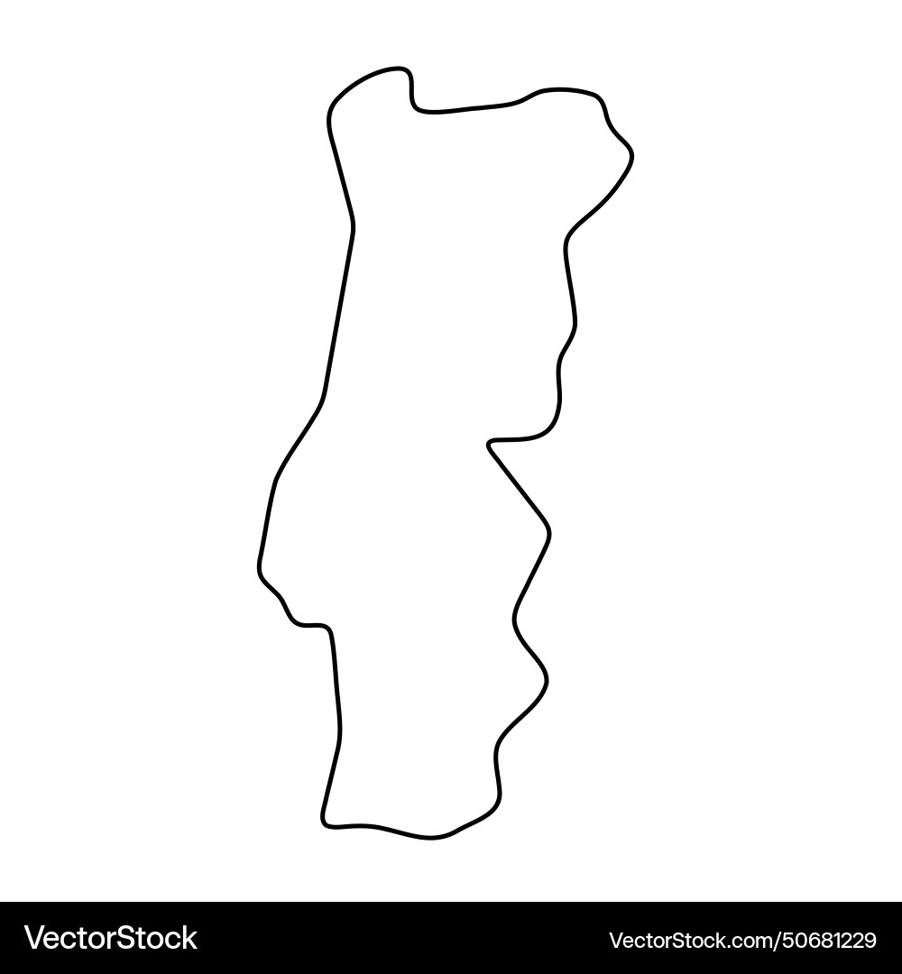Portugal simplified outline map Royalty Free Vector Image